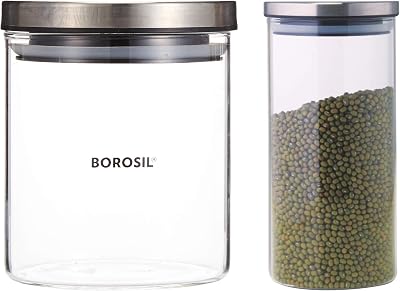 Buy Borosil Classic Glass Jar, Air-Tight Storage Container For Kitchen ...