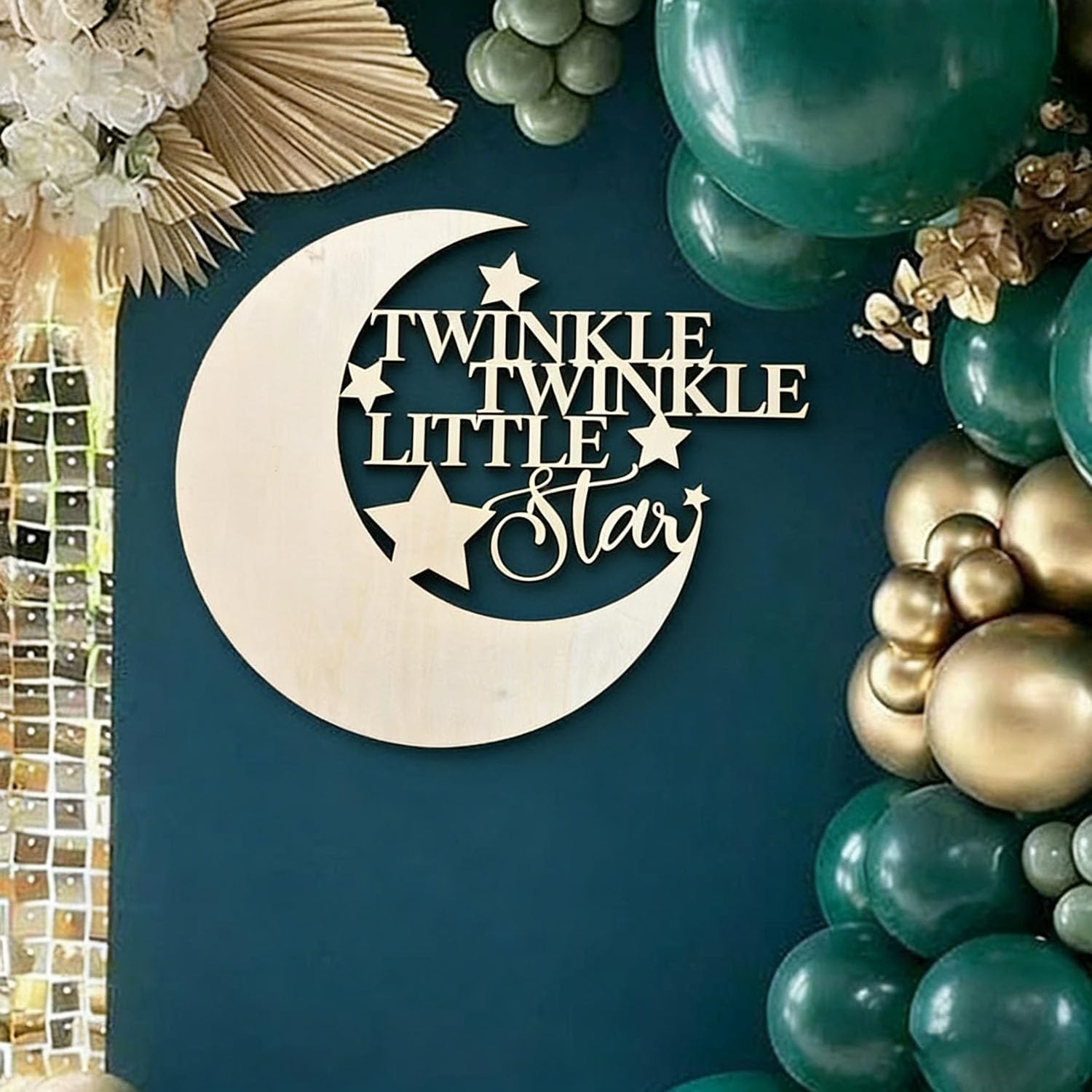 Amazon.com: Wooden Twinkle Twinkle Little Star Sign for Backdrop,Moon ...