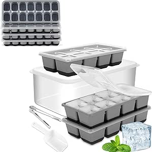 Amazon.com: Silicone Ice Cube Tray Set: Home & Kitchen