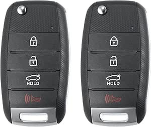 Amazon.com: X AUTOHAUX 2pcs 433MHz 4 Button Car Keyless Entry Remote ...