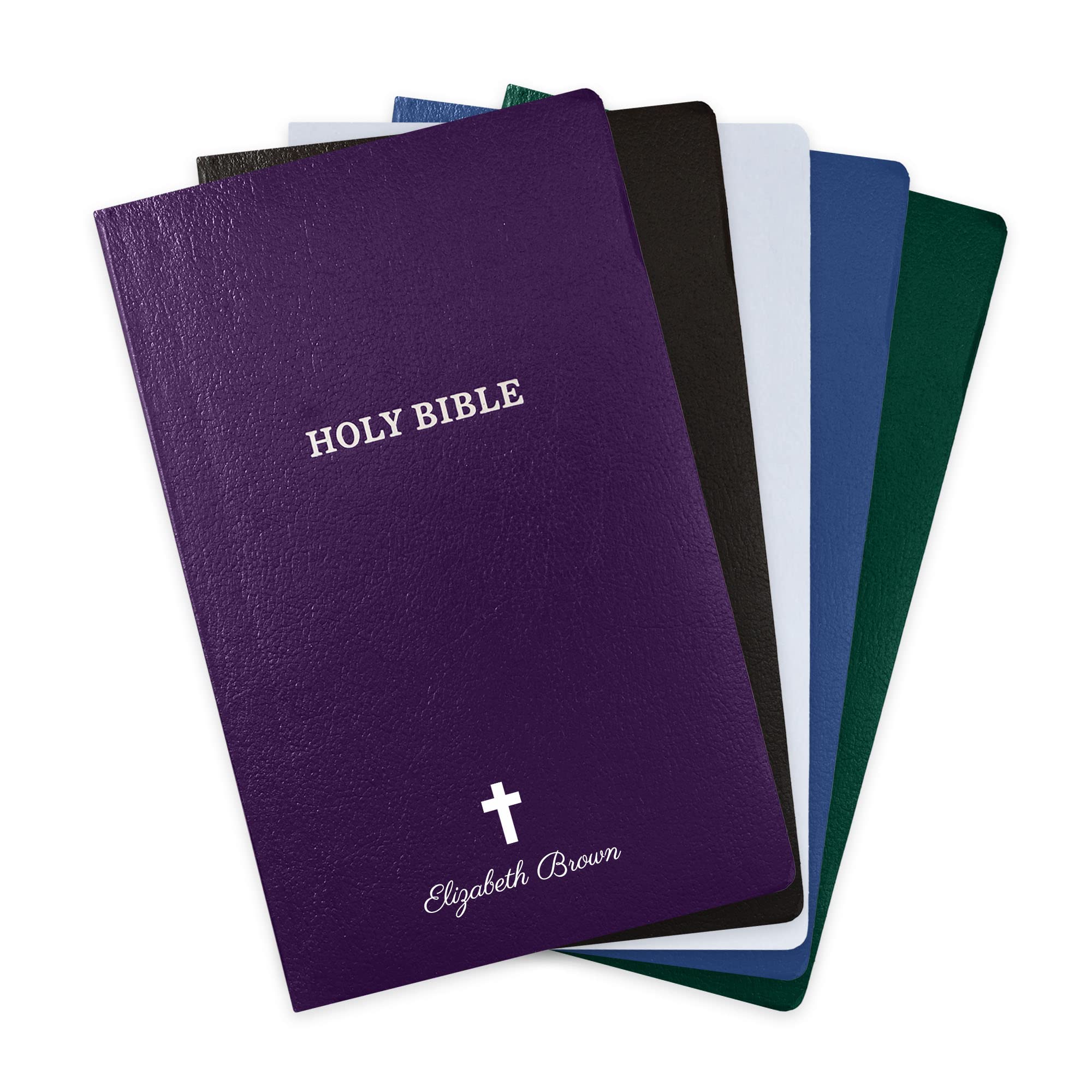 Amazon.com: Personalized KJV Bible King James Version Faux Leather Holy ...
