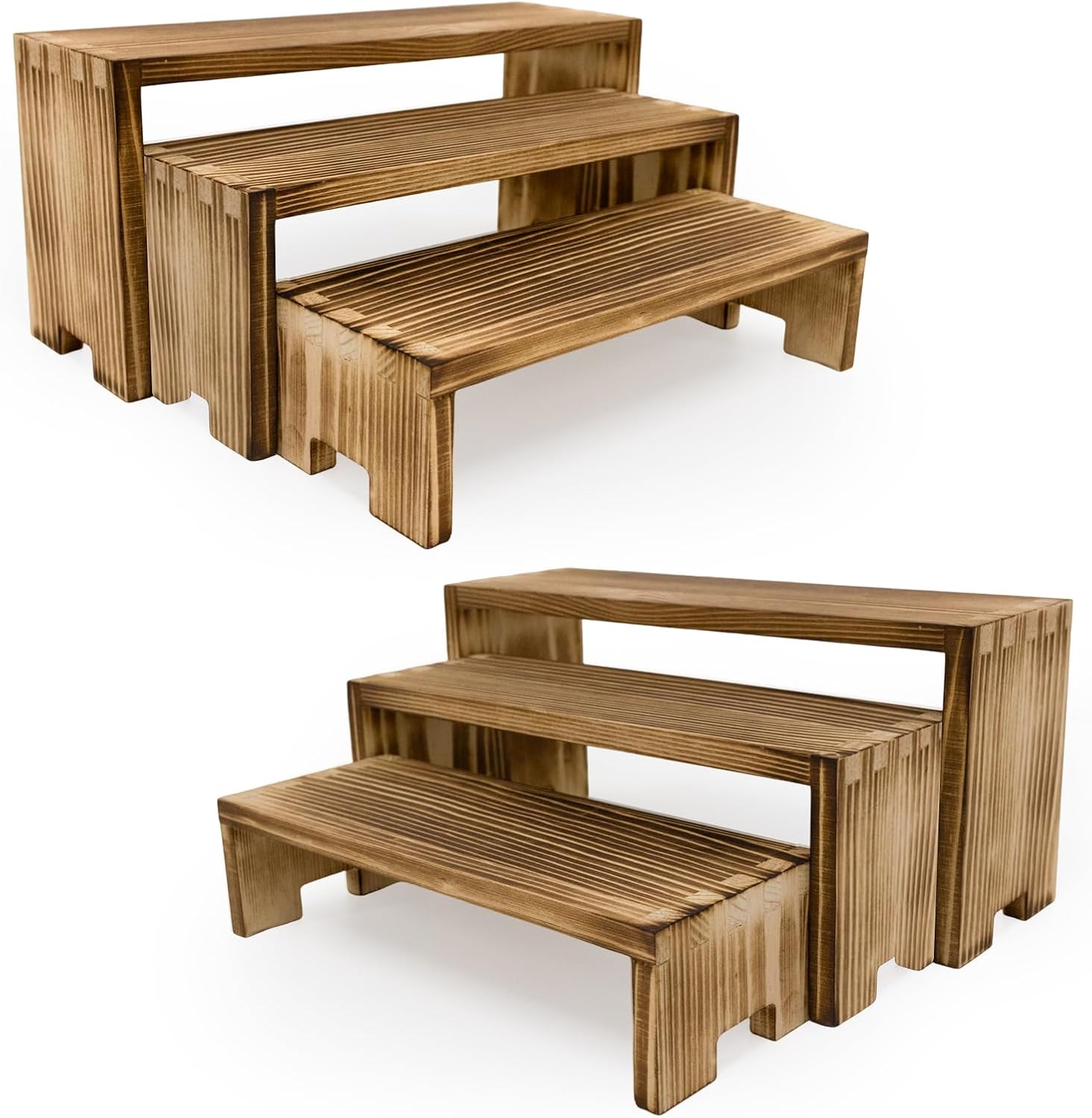 Amazon.com: Yikaroeli Display Risers-3 Tier Wood Risers Decorative ...