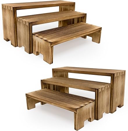 Amazon.com: Yikaroeli Display Risers-3 Tier Wood Risers Decorative ...