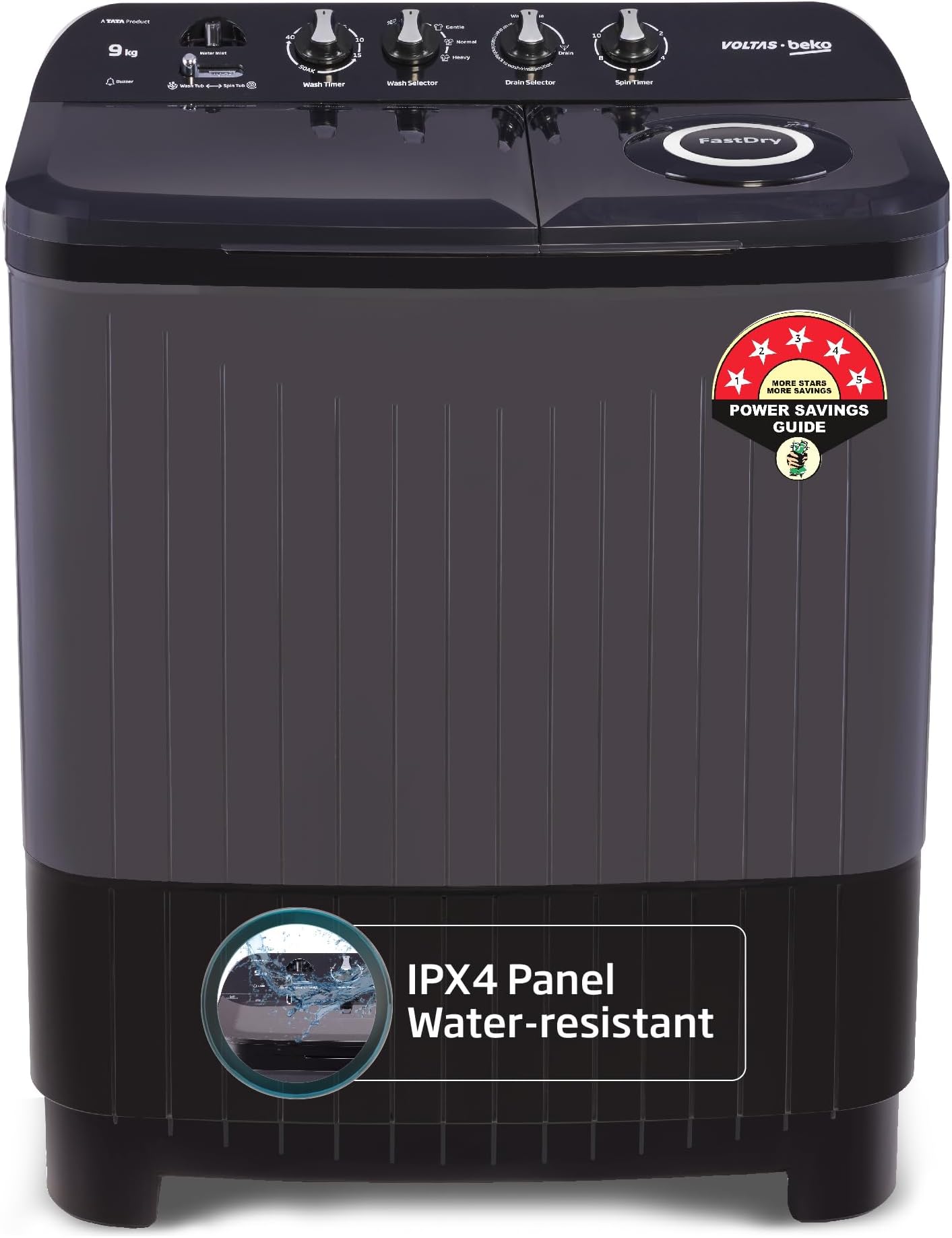 Voltas beko, A Tata Product 9 kg 5 Star Semi-Automatic Twin Tub Top ...