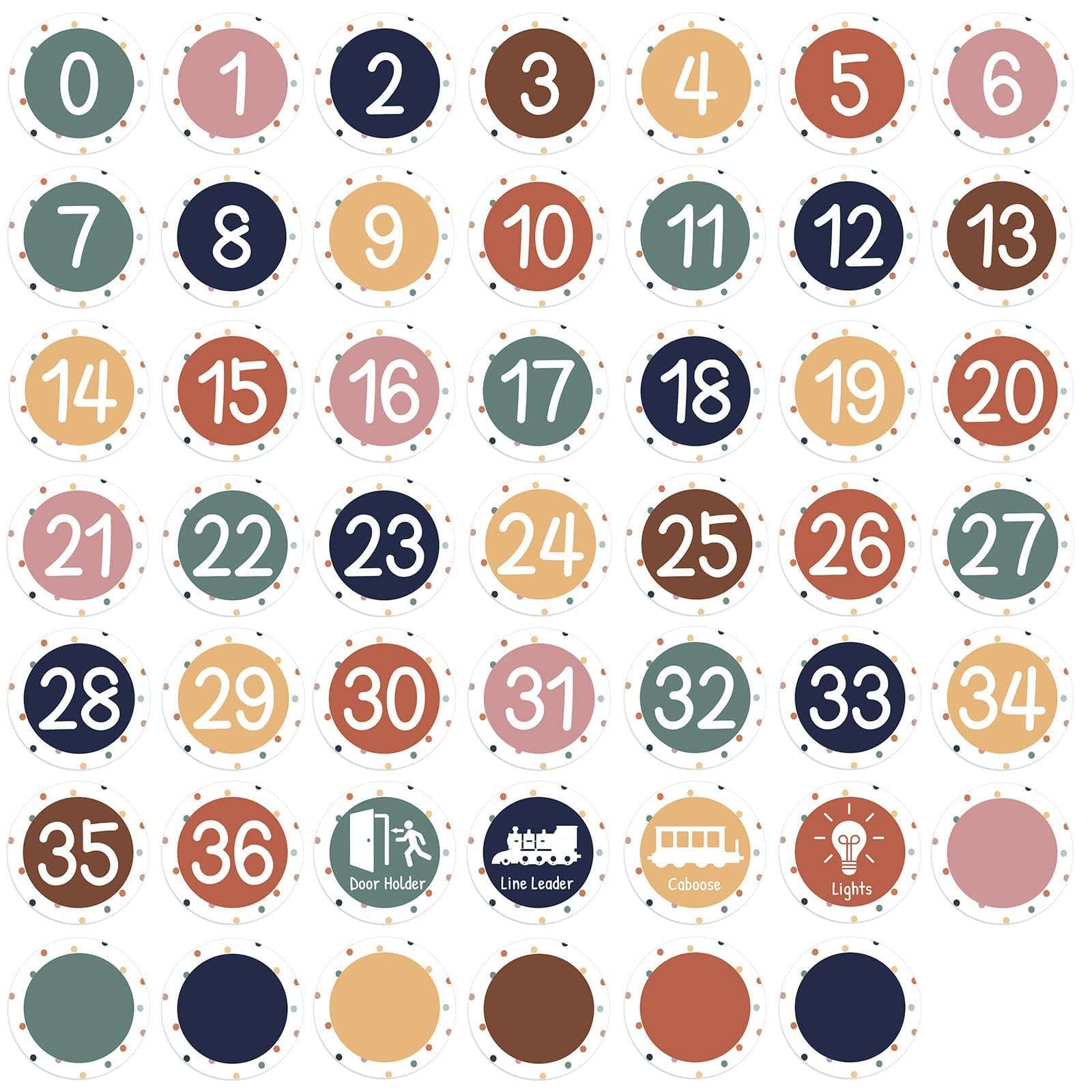 Snapklik.com : 48PCS Boho Numbers Stickers Classroom Decorations ...