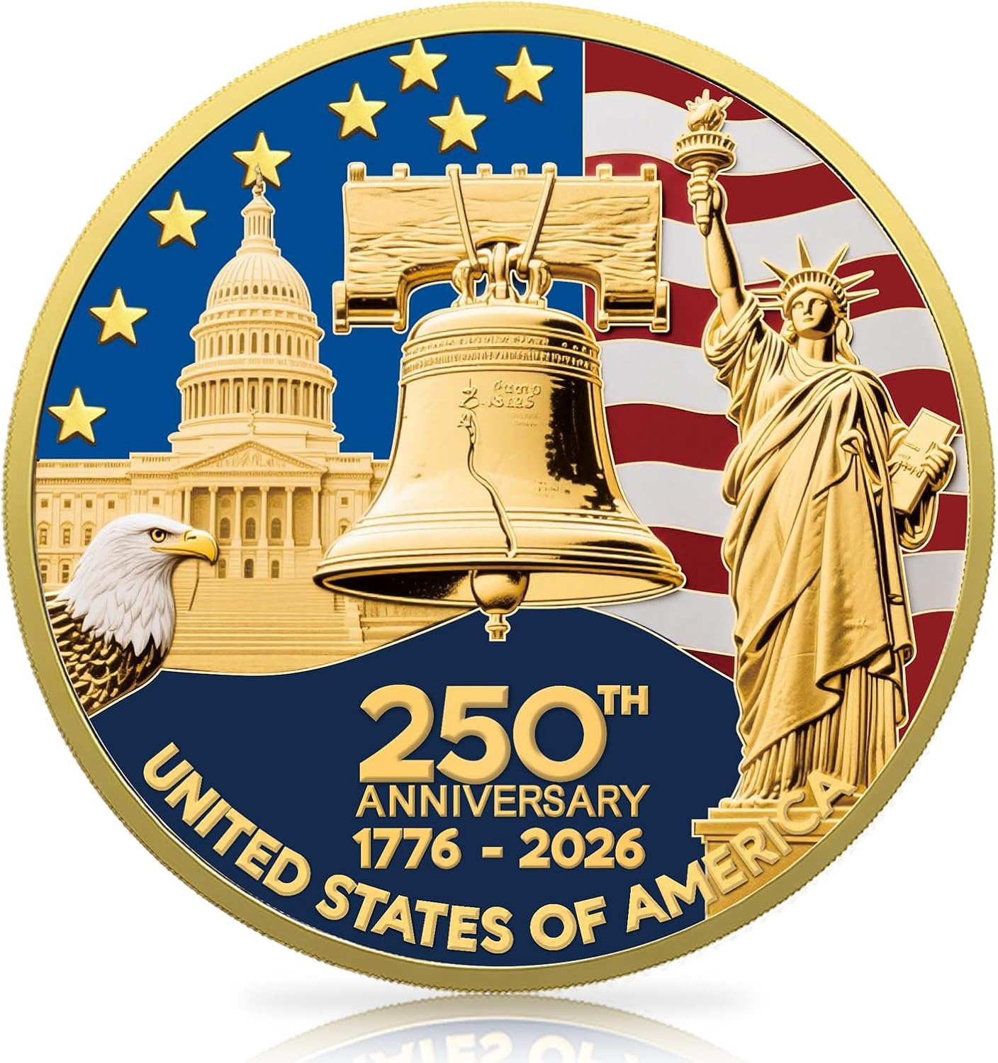 Amazon.com: 250th Anniversary Commemorative Coins - Golden American ...