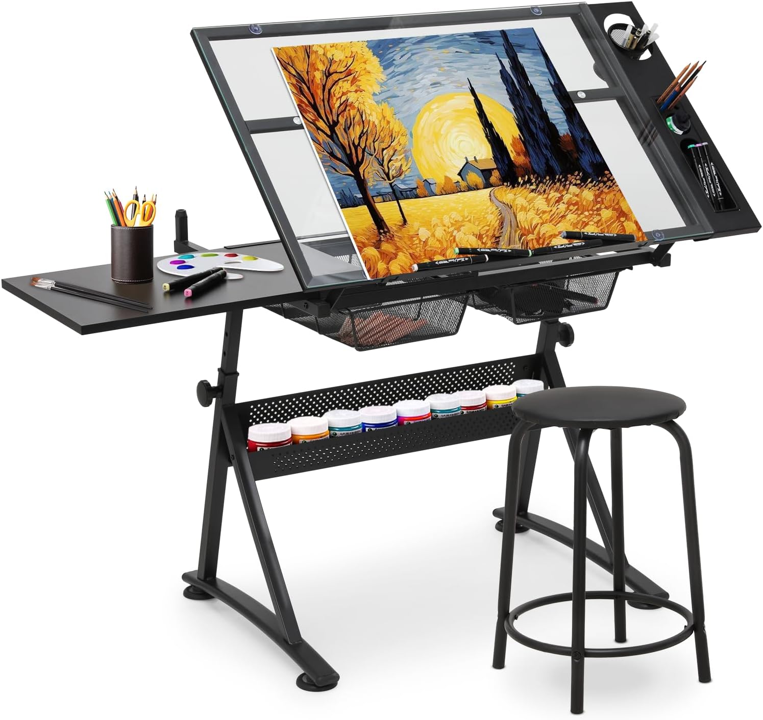 Amazon.com: Athena Collection Drafting Table for Artists, Height ...