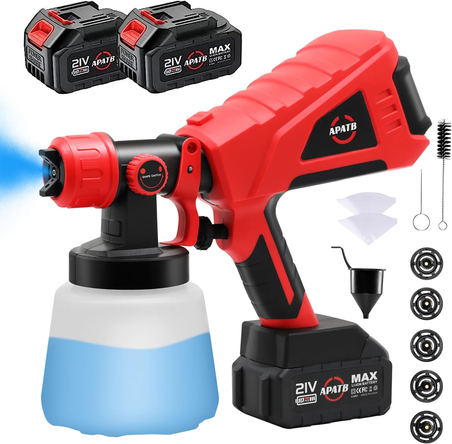 Amazon.com : Cordless Paint Sprayer with 2 Batteries 21V 4.0Ah ...