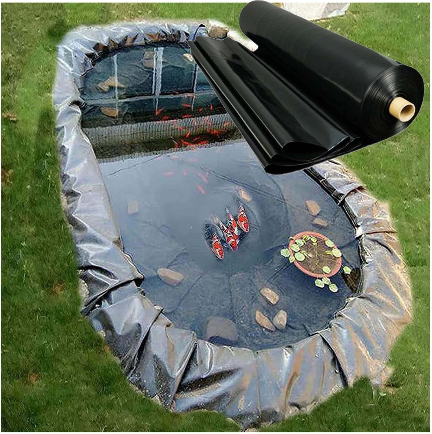 Amazon.co.jp: Fishing Mat Garden Pond Liner Reservoir Skin 6.6x13ft 6 ...