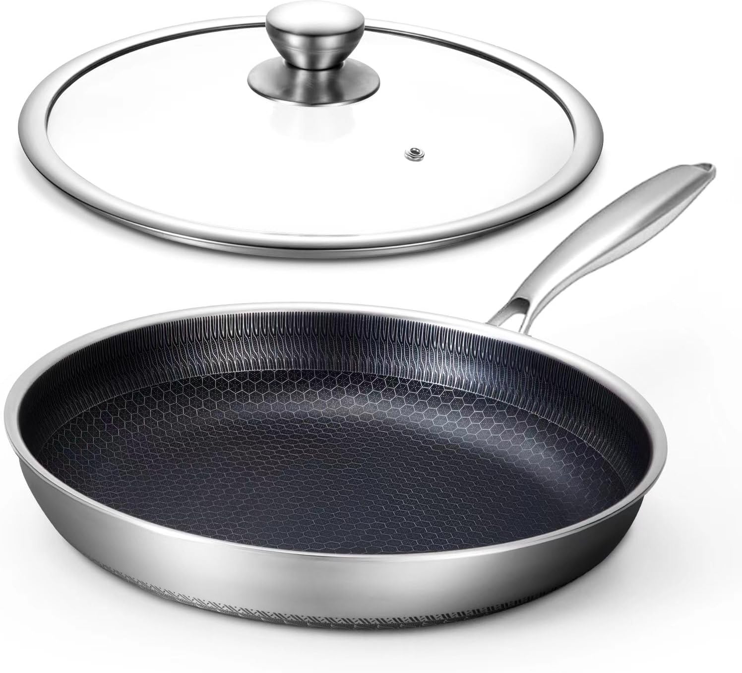 Amazon.com: Toutrop Non Stick Frying Pans, Hybrid 12 Inch Frying Pans ...