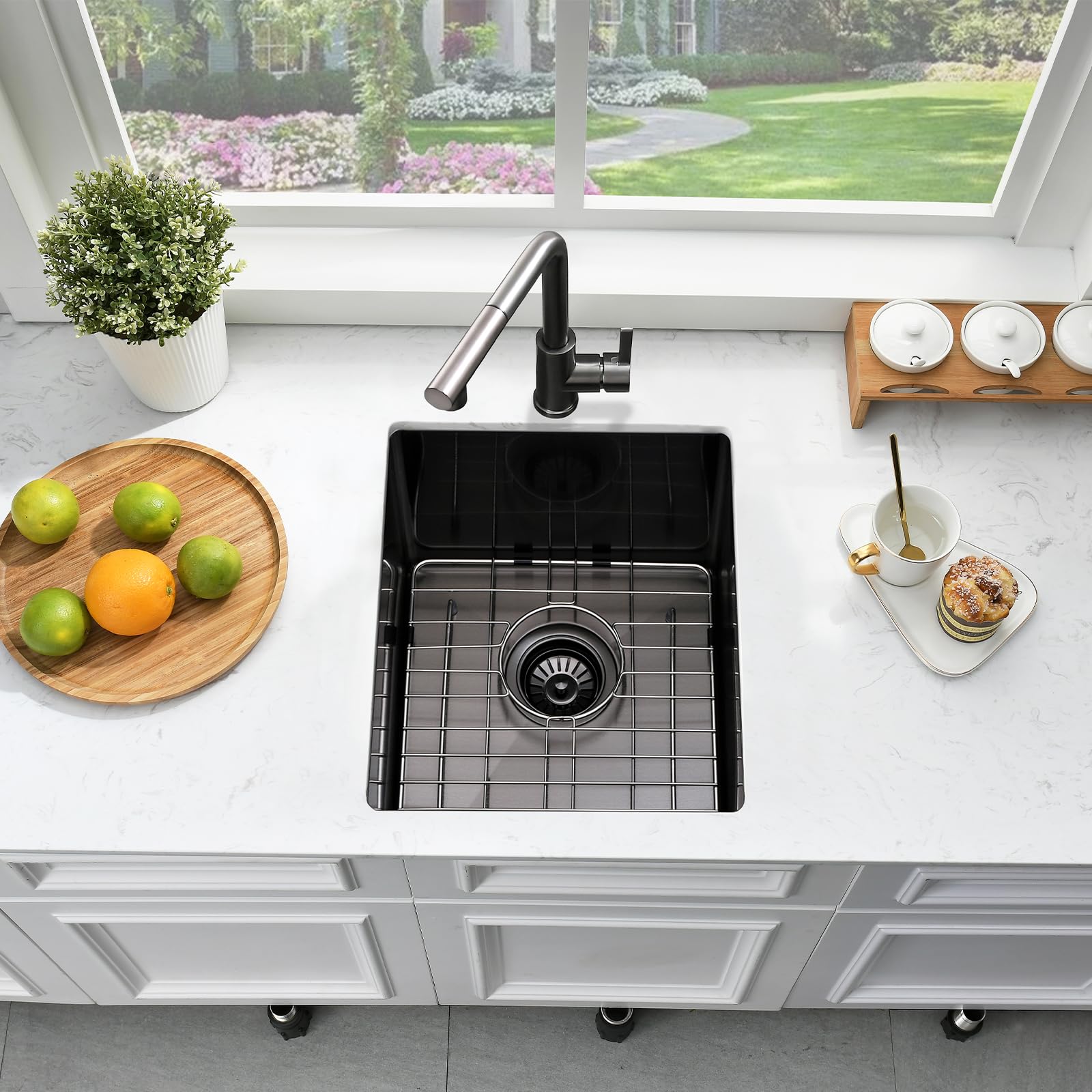 Snapklik.com : Black Undermount Bar Sink-Bokaiya 15x17 Inch Small Bar ...