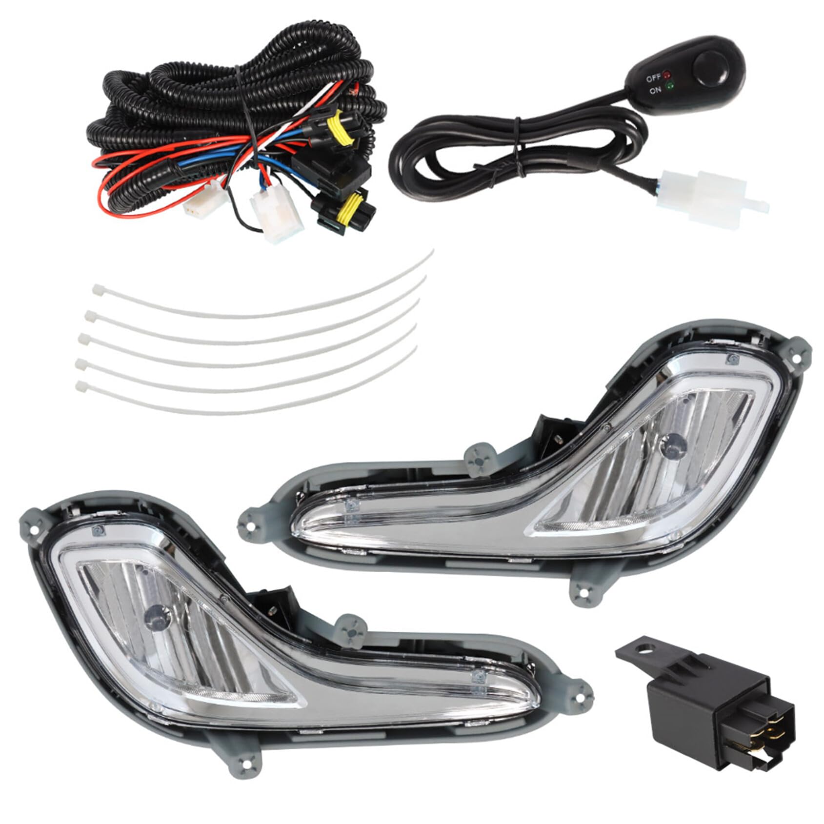 Snapklik.com : ANTUKO 2Pcs Clear Bumper Fog Lights Assembly