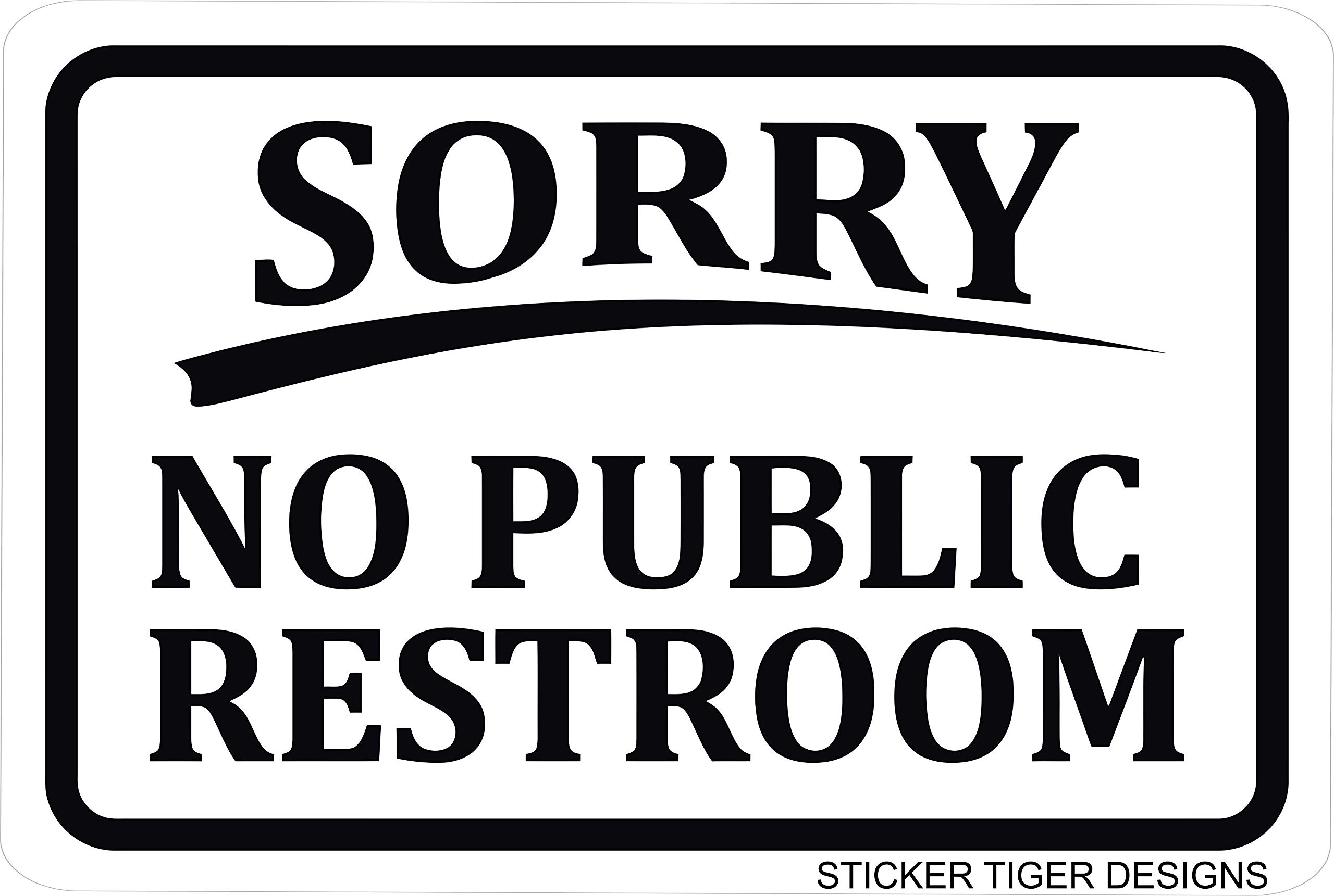 Amazon.com: SORRY No Public Restroom Wall Door (WHITE/BLACK) ALUMINUM ...