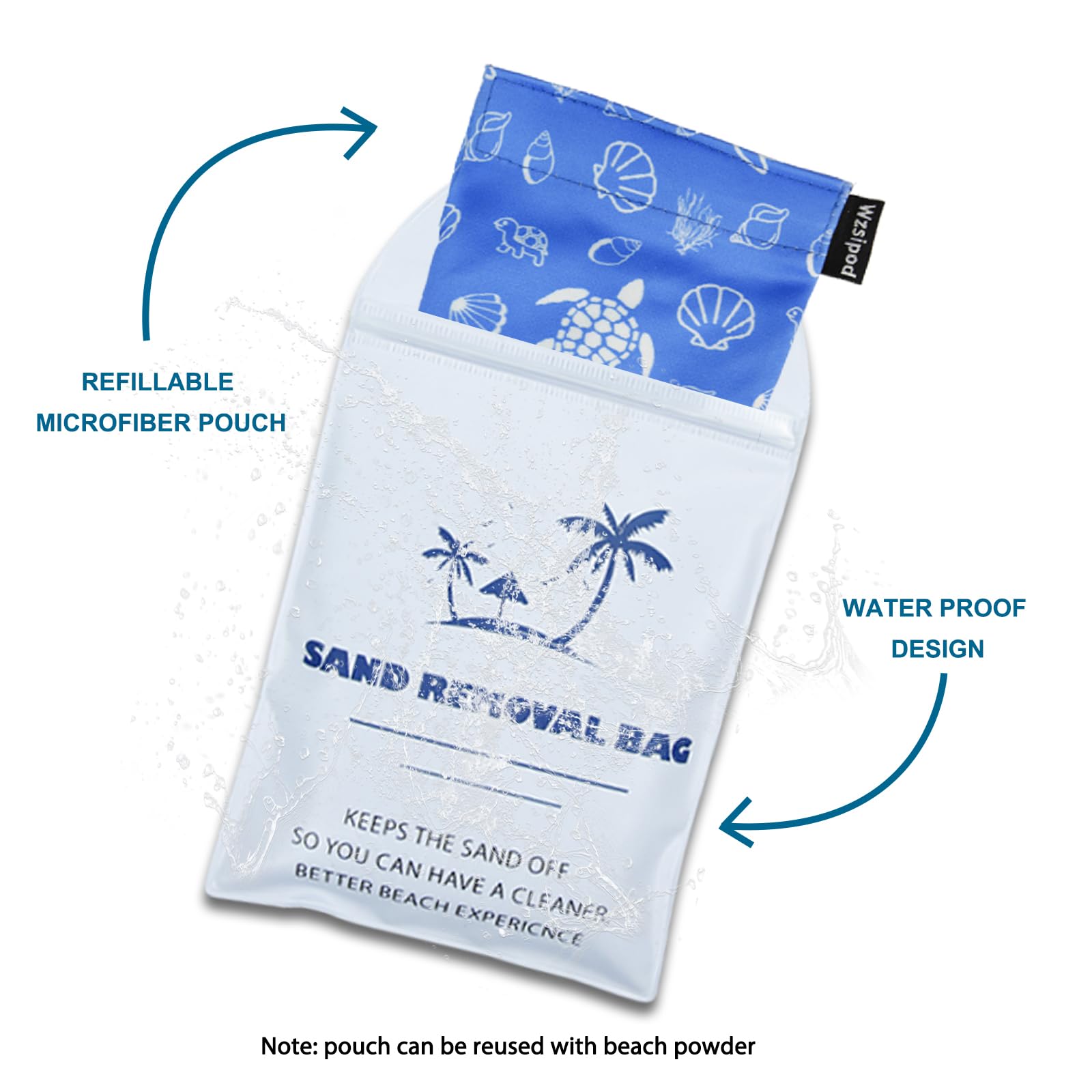 Snapklik.com : Beach Sand Removal Bag Beach Sand Remover Gentle, Skin ...
