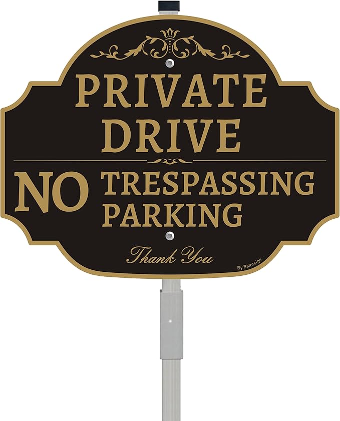 Amazon.com : Private Drive Sign with 28 Inch Stake, 12x9 Inch Private ...