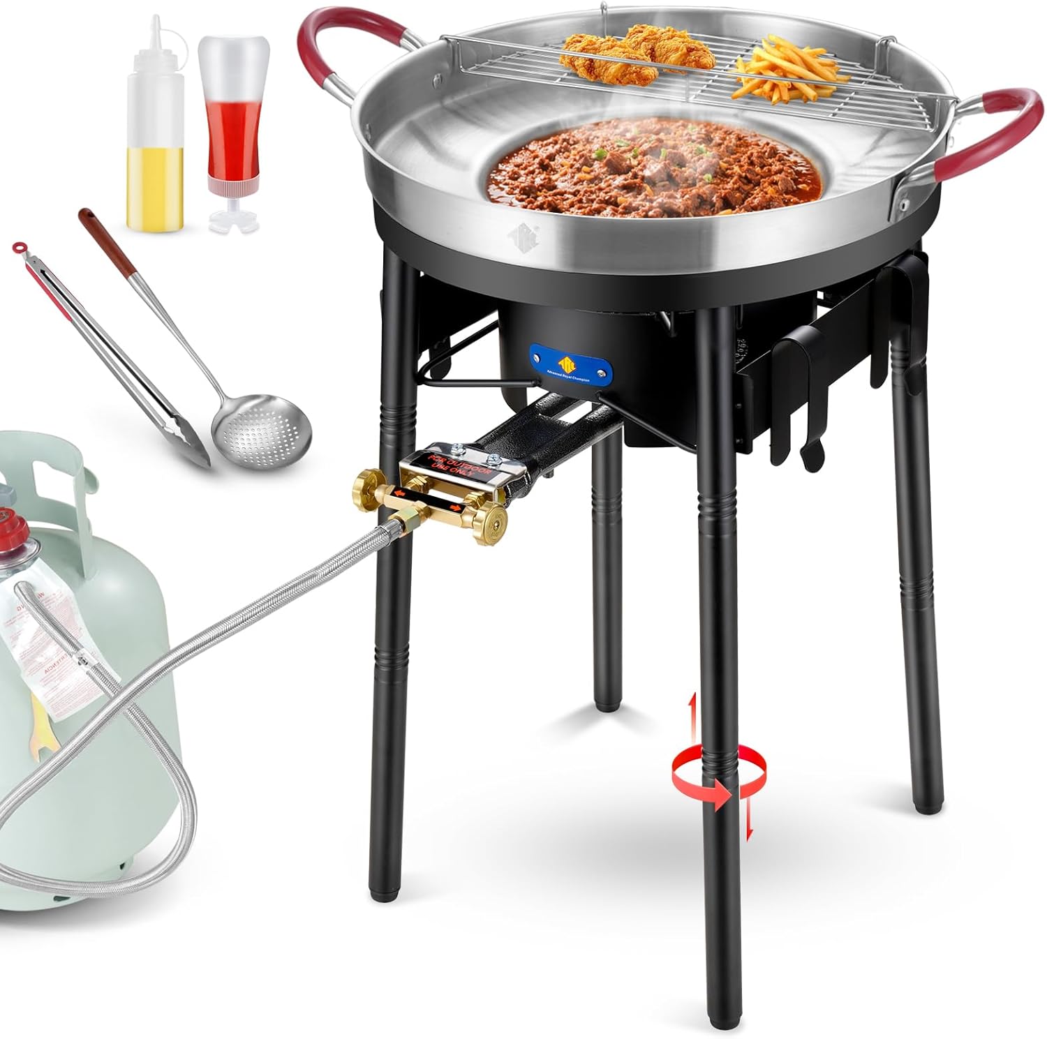 Amazon.com: ARC 23" Concave Comal Set w/100,000BTU Propane Grill Burner ...