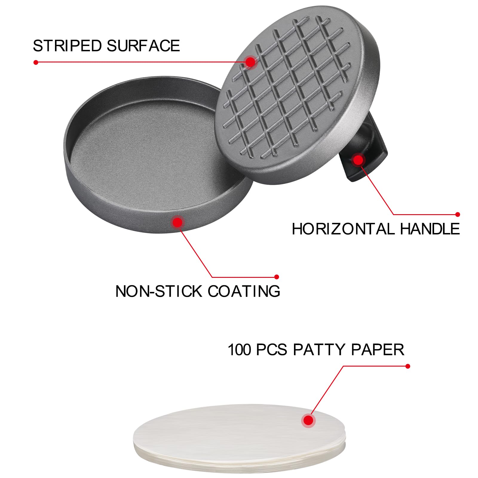 Snapklik.com : PIQUEBAR Burger Press Patty Maker Stainless Steel ...
