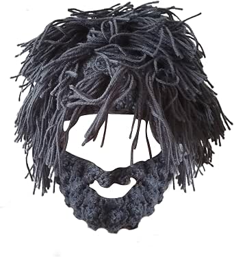 Funny Barbarian Knit Beard Hat Creative Wig Beanie Hat Warm Winter Caps ...
