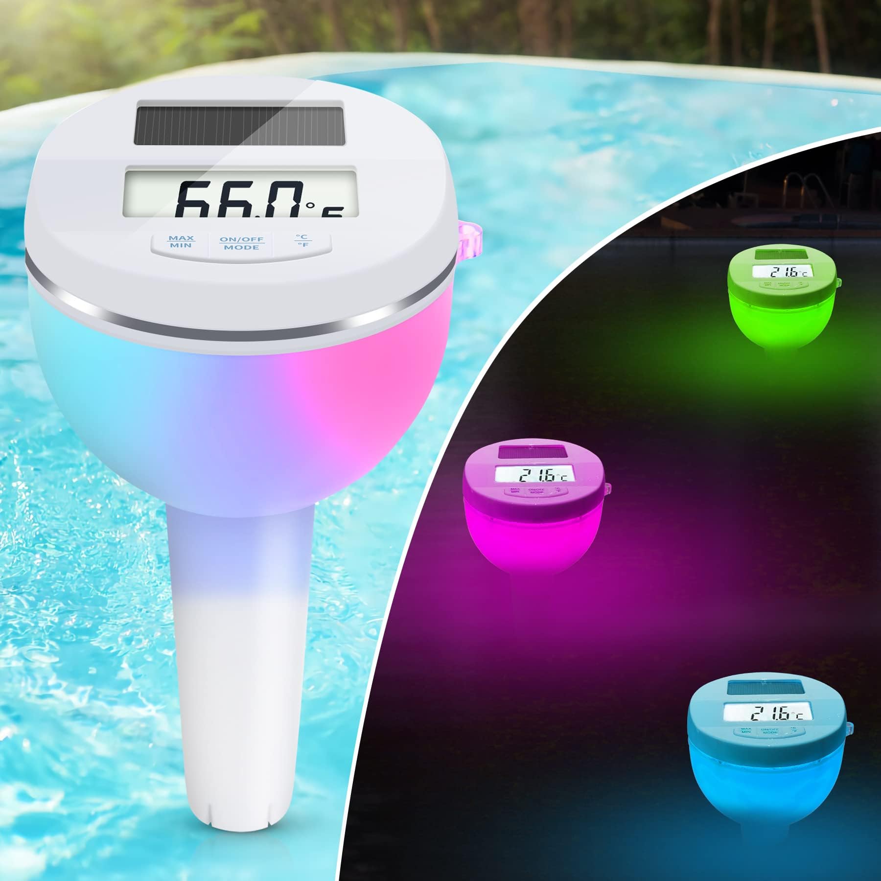 Amazon.com : DeeprBlu Solar Digital Pool Thermometer Floating, Pool ...