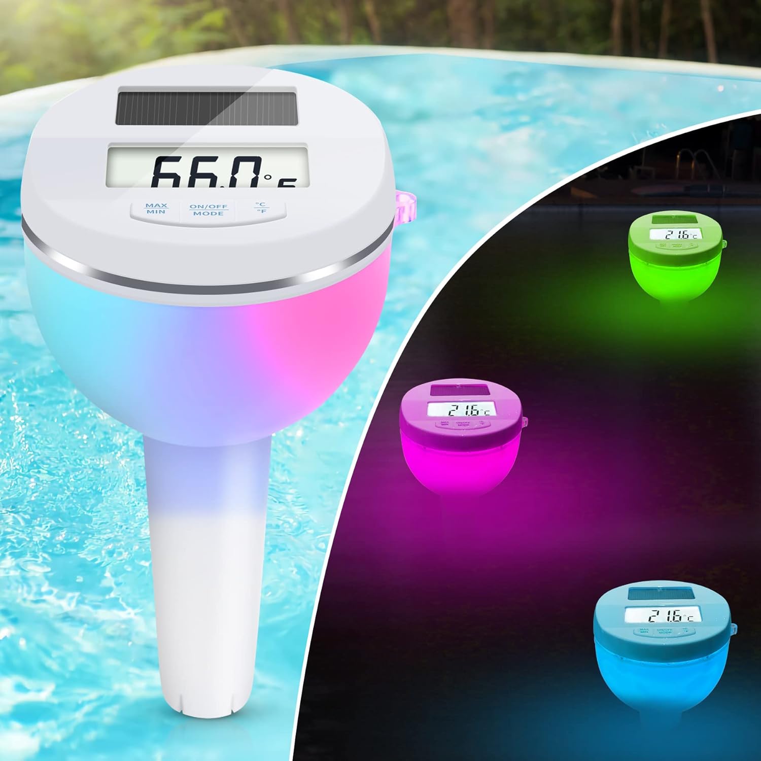 Amazon.com : DeeprBlu Solar Digital Pool Thermometer Floating, Pool ...