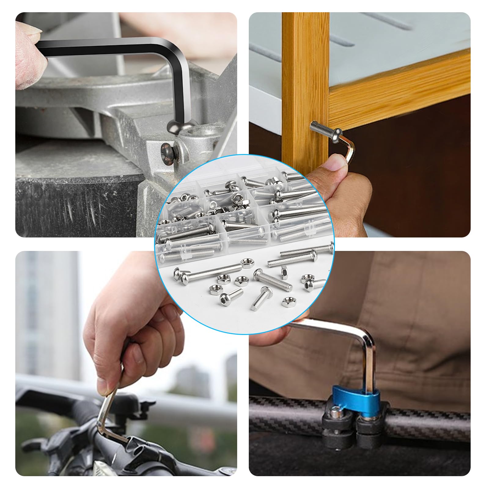 400 Pcs M4 Bolts Set, Hex Socket Button Head Cap Screws Bolts and Nuts ...