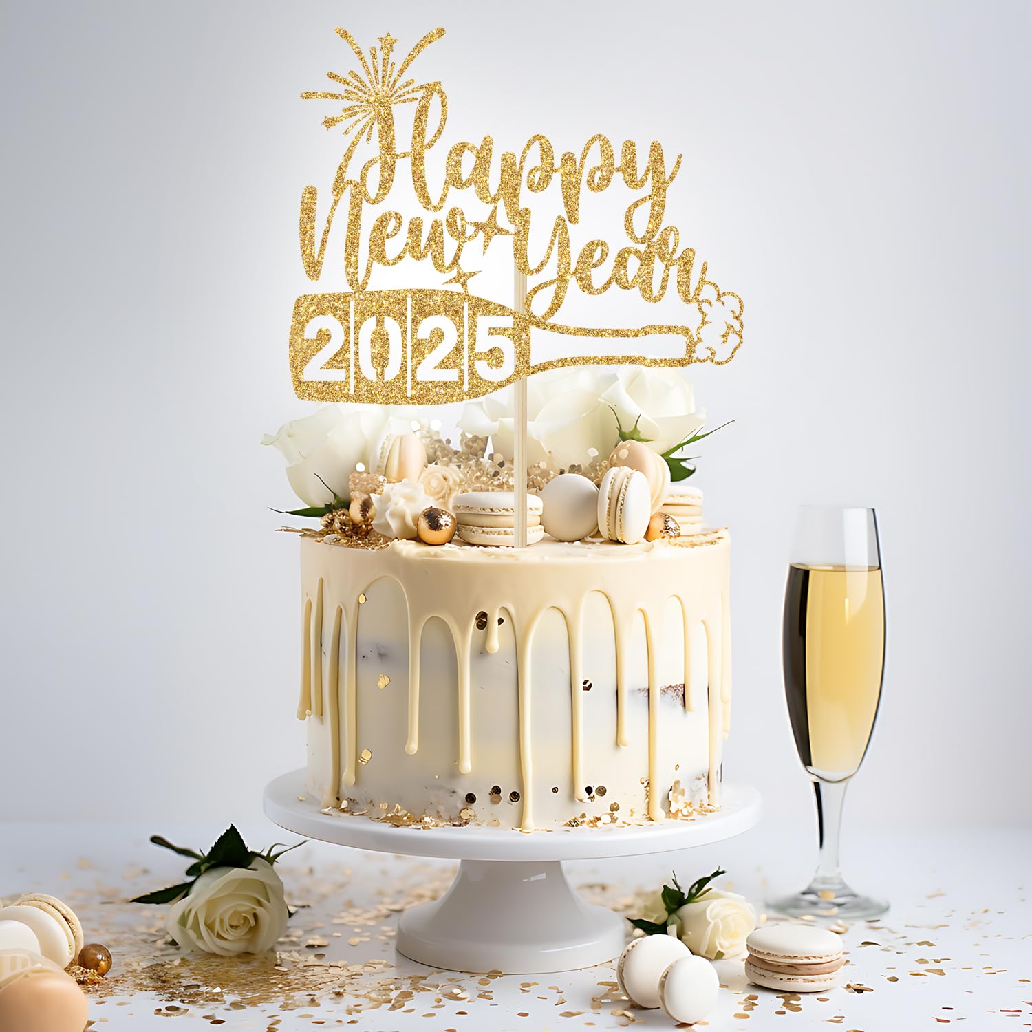 Snapklik.com : Happy New Year 2025 Cake Topper, Happy New Year ...