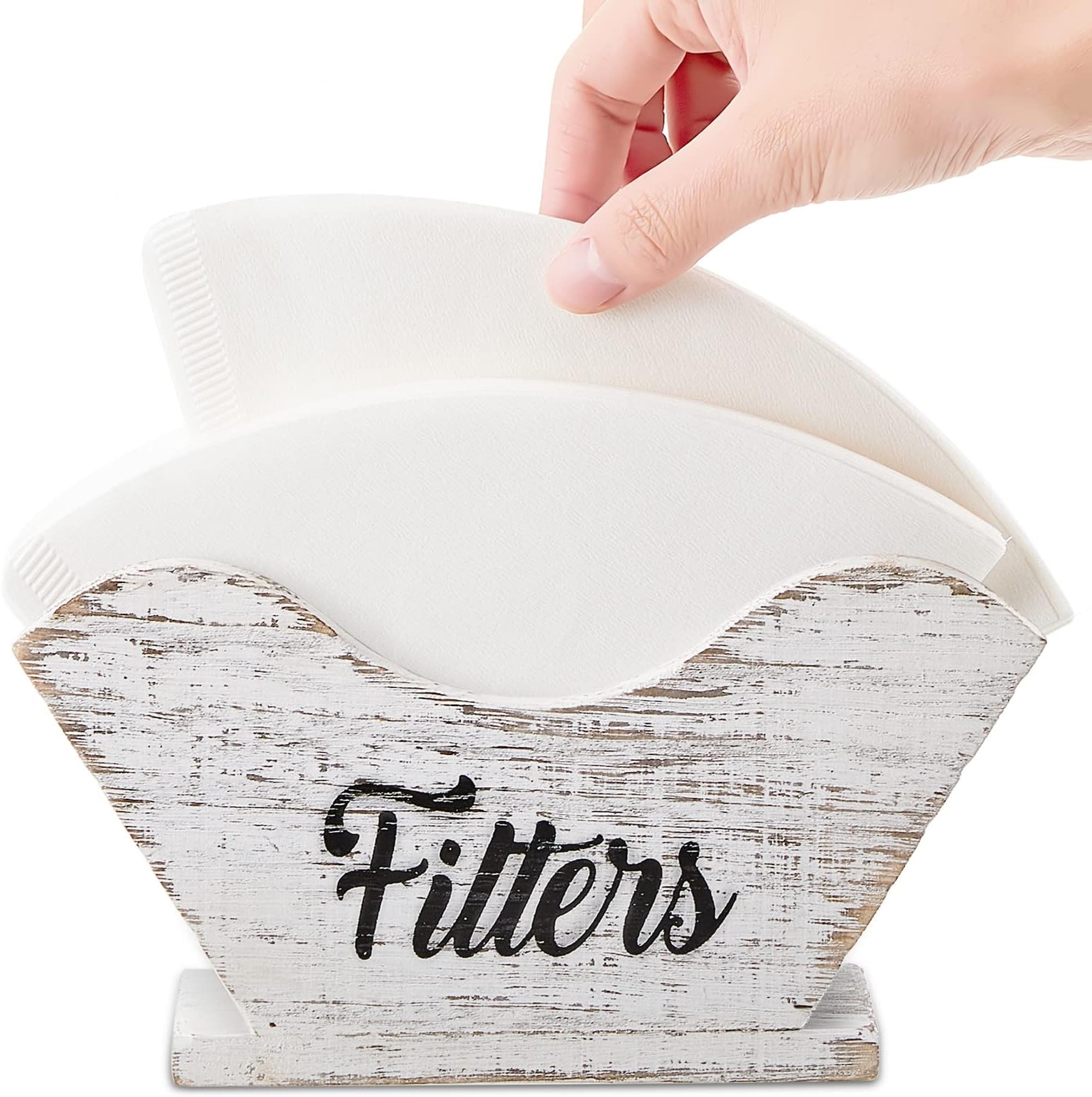 Amazon.com: Farmhouse Coffee Filter Holder Rustic Wooden Cone Coffee ...