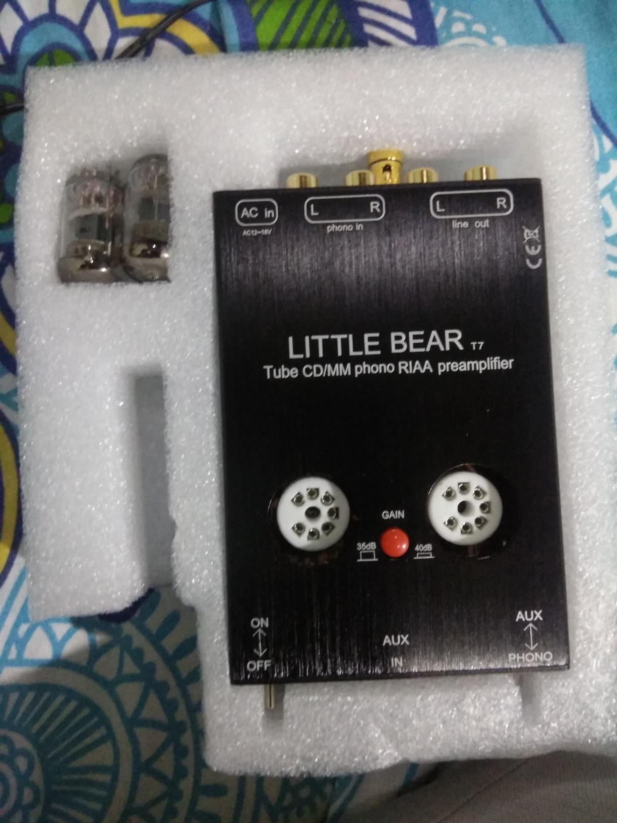 Nobsound Little Bear T7 Vacumn Tube Mini Phono Stage RIAA MM Turntable ...