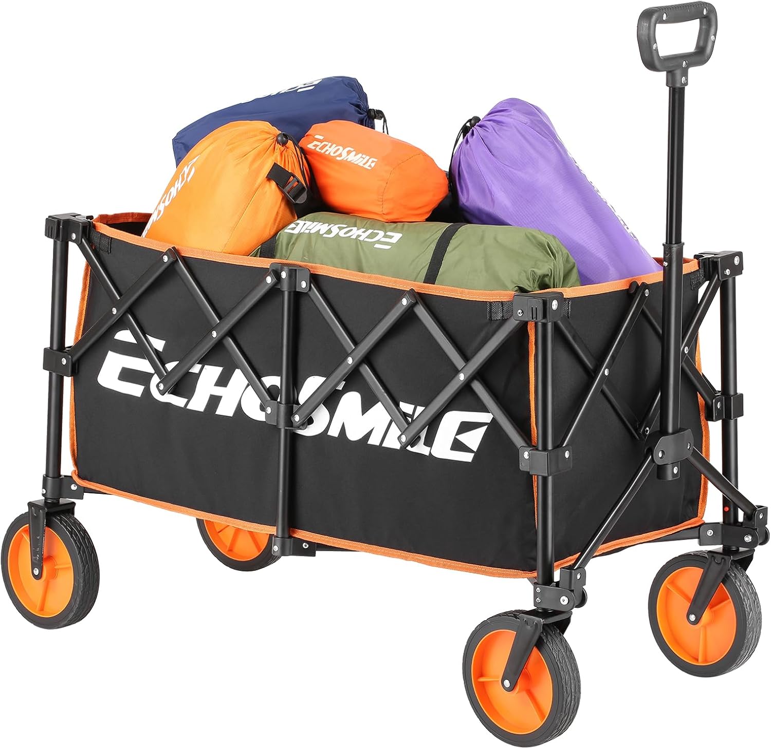 EchoSmile Collapsible Folding Wagon, 300 lbs Heavy Duty Utility Cart ...