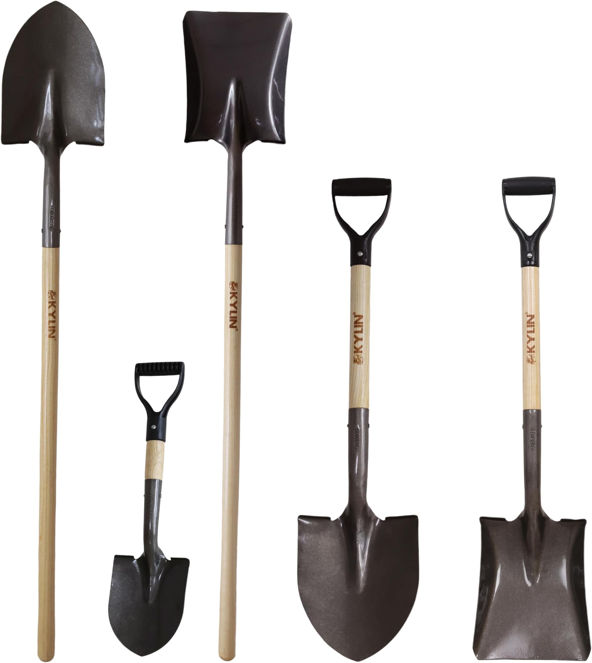 Amazon.com: Kylin Shovel Set Garden Digging Shovels Combo Square Flat ...