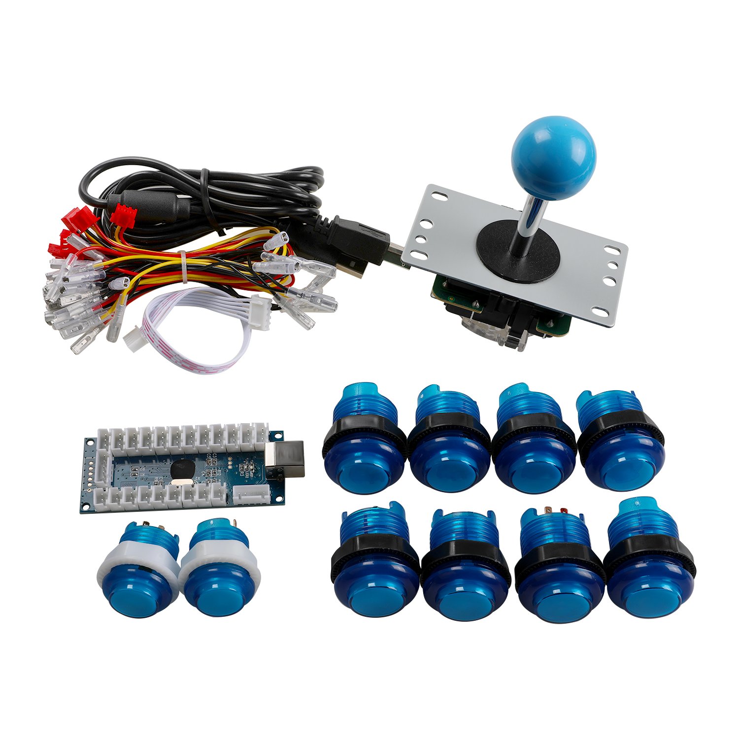 Buy LED Illuminated Arcade DIY Parts Zero Delay LED USB Encoder + 8 way ...