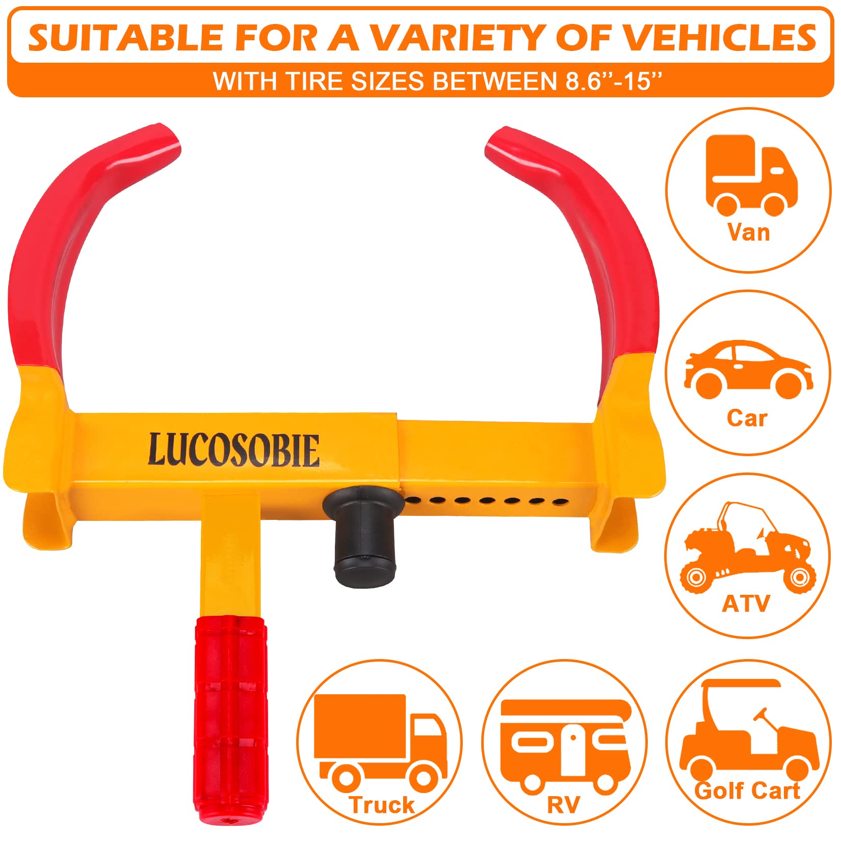 Snapklik.com : Lucosobie Wheel Lock 2 Packs 6 Alike Keys,Trailer Wheel ...