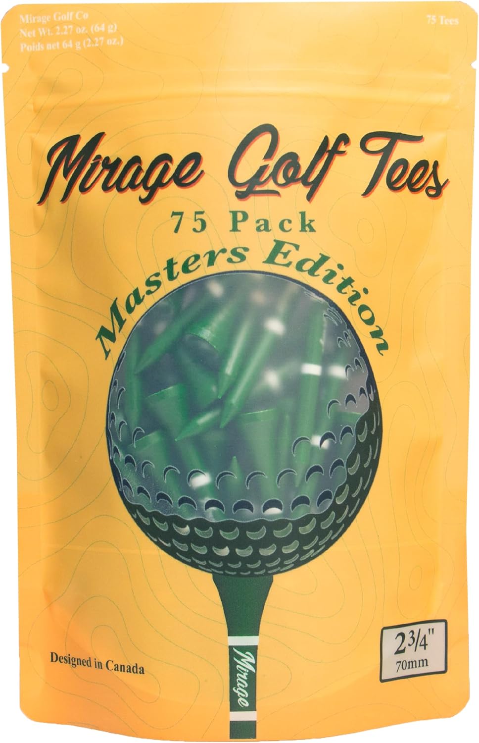 Mirage Golf Tees Masters Edition in Resealable Bag - 2-3/4 inch 75 ...