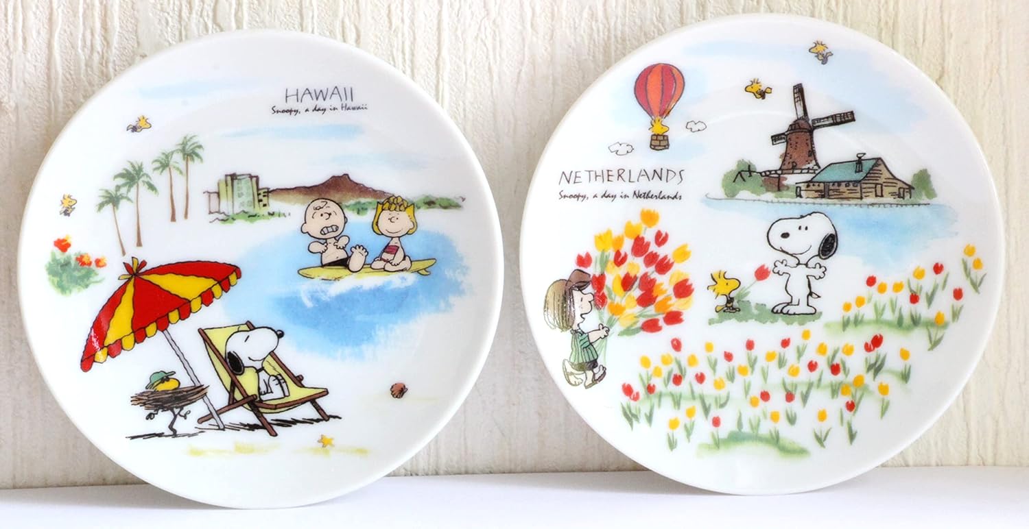 Amazon.com: Hawaii Netherlands Snoopy Mini Plate, Set of 2 : Home & Kitchen