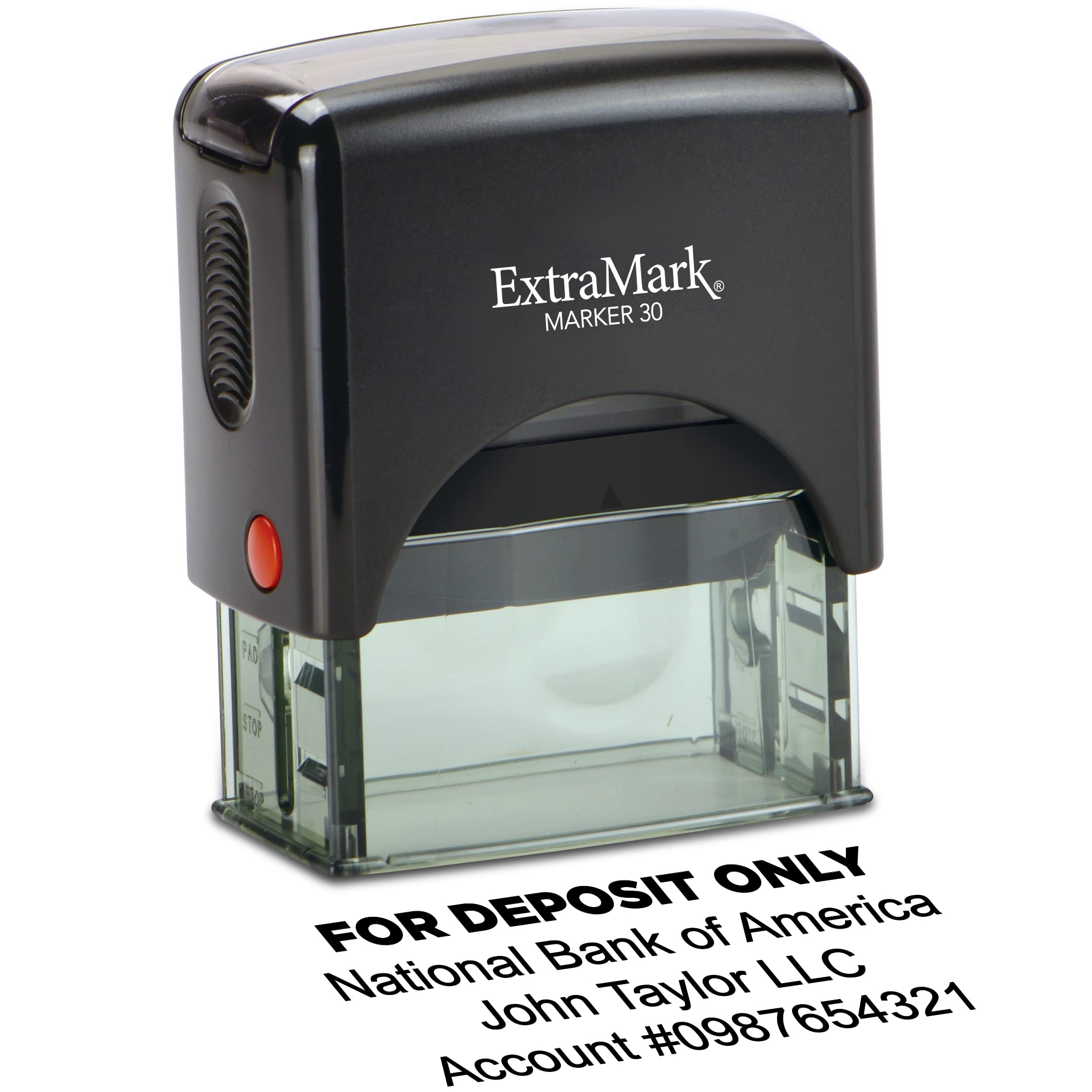 Buy ExtraMark Bank Deposit Stamp - 4 Lines Personalized Stamp ...