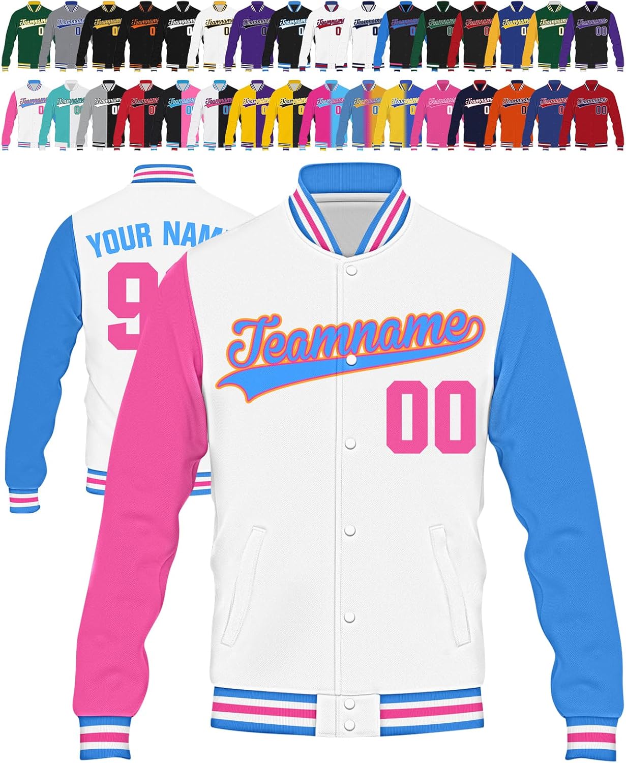 Amazon.com: Yananka Custom Varsity Jacket Personalized Baseball Jackets ...
