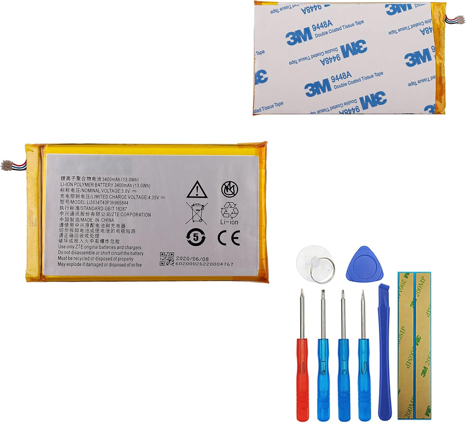 E-YIIVIIL Replacement Battery Li3834T43P3h965844 for ZTE MAX Z970 N9520 ...