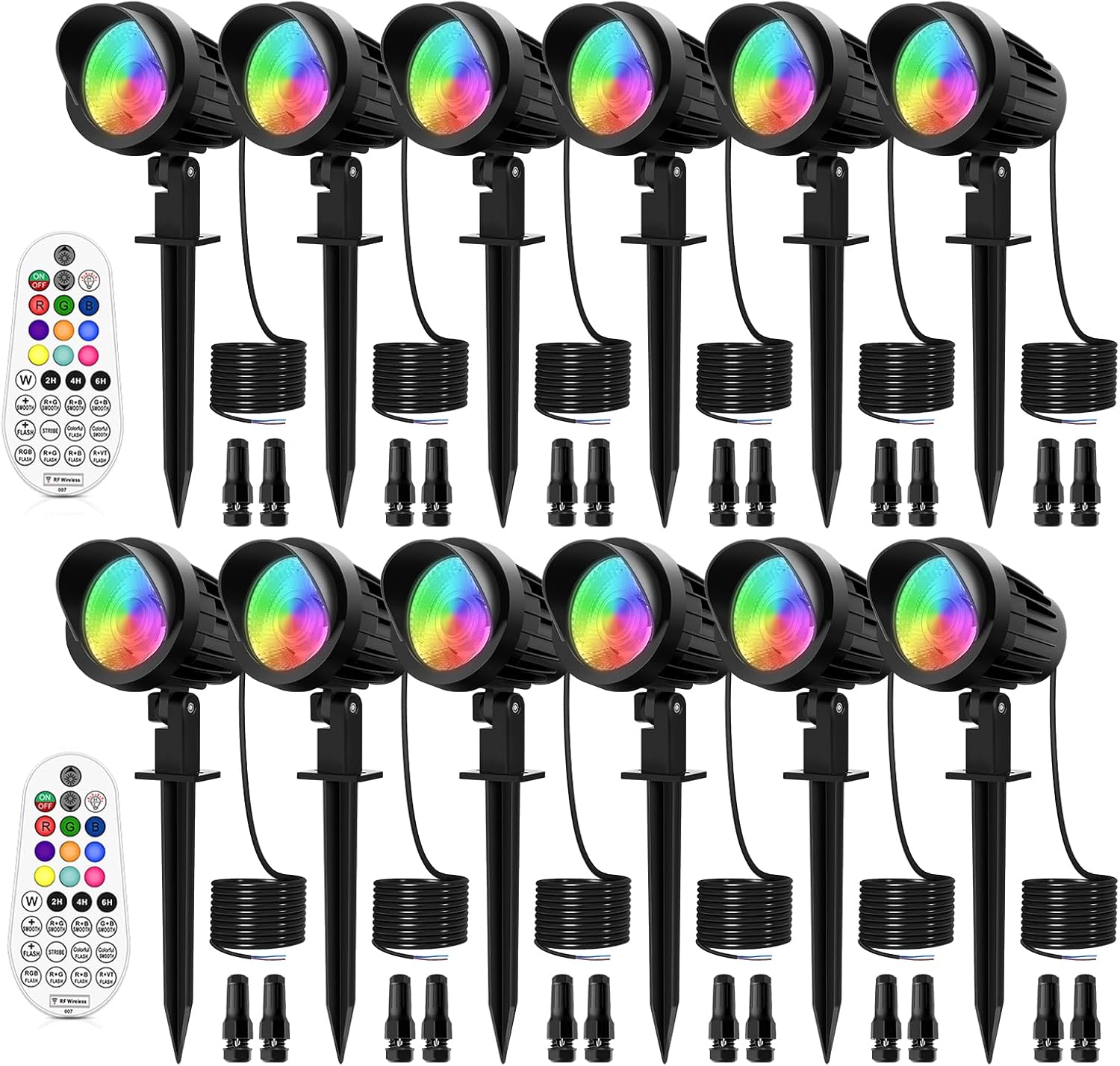 MEIKEE 7W RGB Landscape Lights, DC12V Color Changing Low Voltage ...