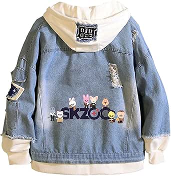 YJYP Kpop Merch Hoodie Felix Bangchan Hyunjin Denim Jacket at Amazon ...