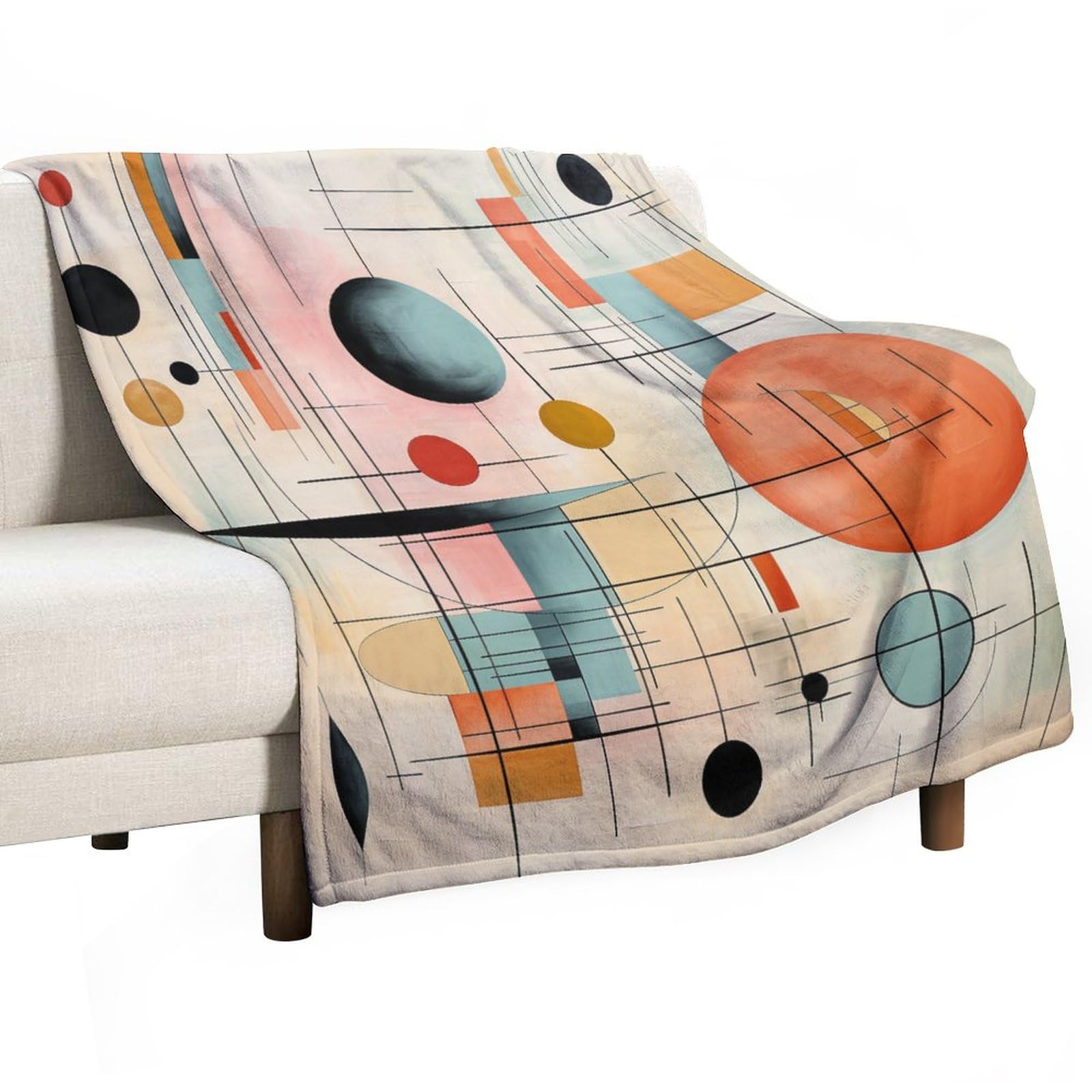 Amazon.com: MaSiledy Summer Throw Blanket Mid Century Mod Abstract ...