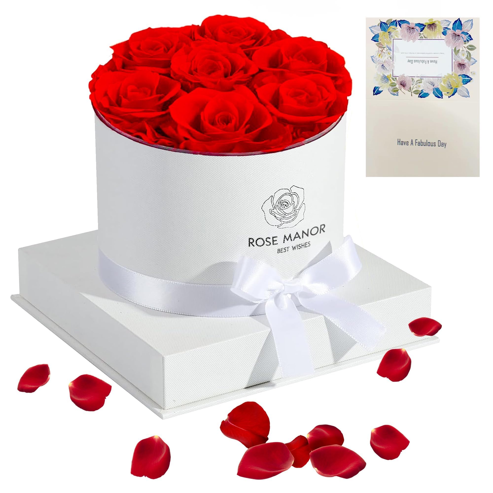 Amazon.com: Rose Manor Preserved Roses in A Box, 7-Piece Forever ...
