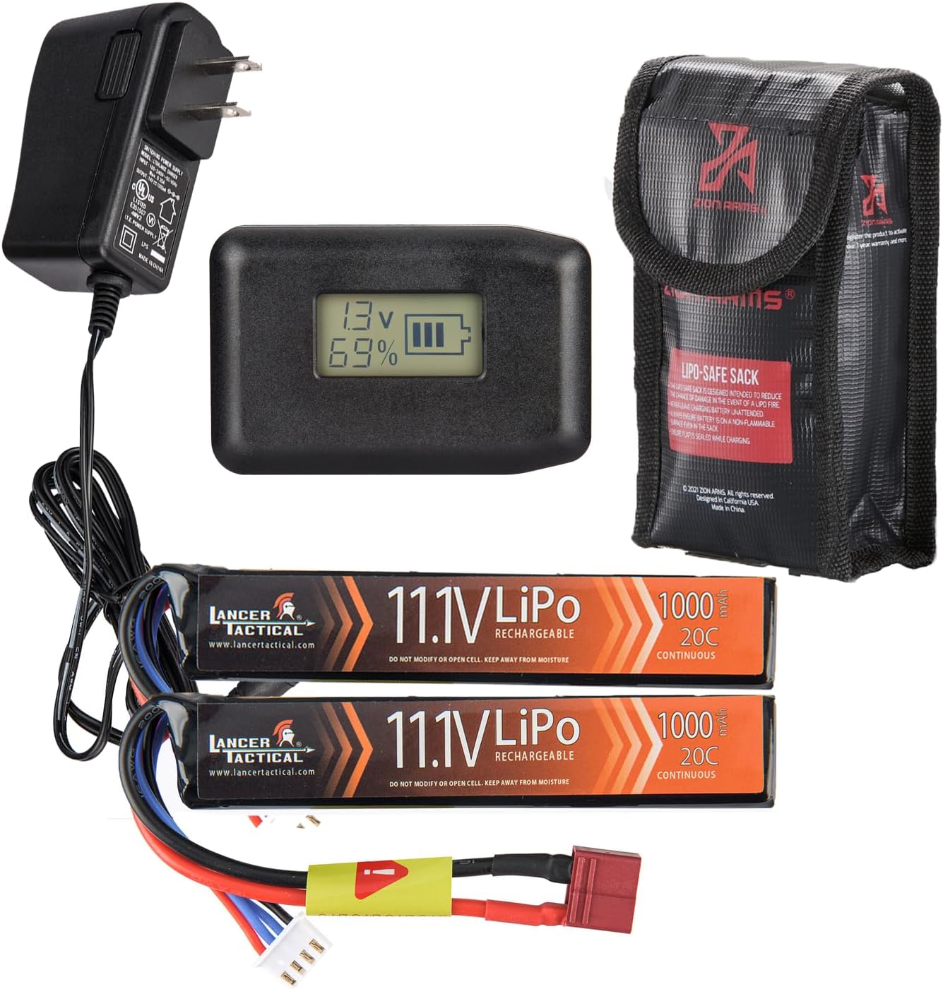 Amazon.com: Lancer Tactical Airsoft LiPo Battery Charger Combo-Two Pack ...
