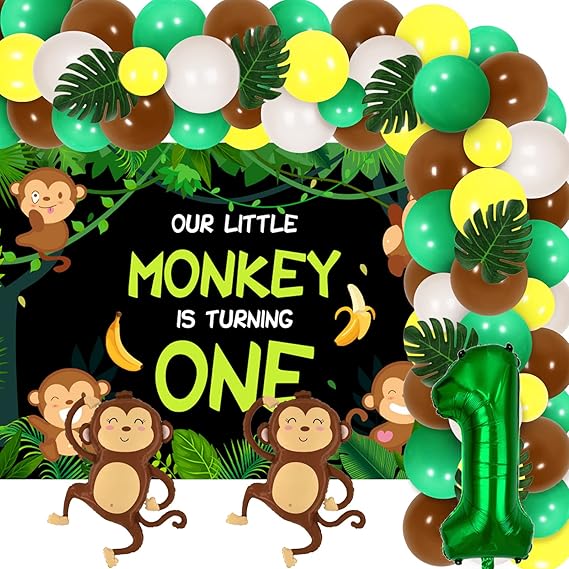 Amazon.com: Monkey 1st Birthday Party Decorations - Our Little Monkey ...
