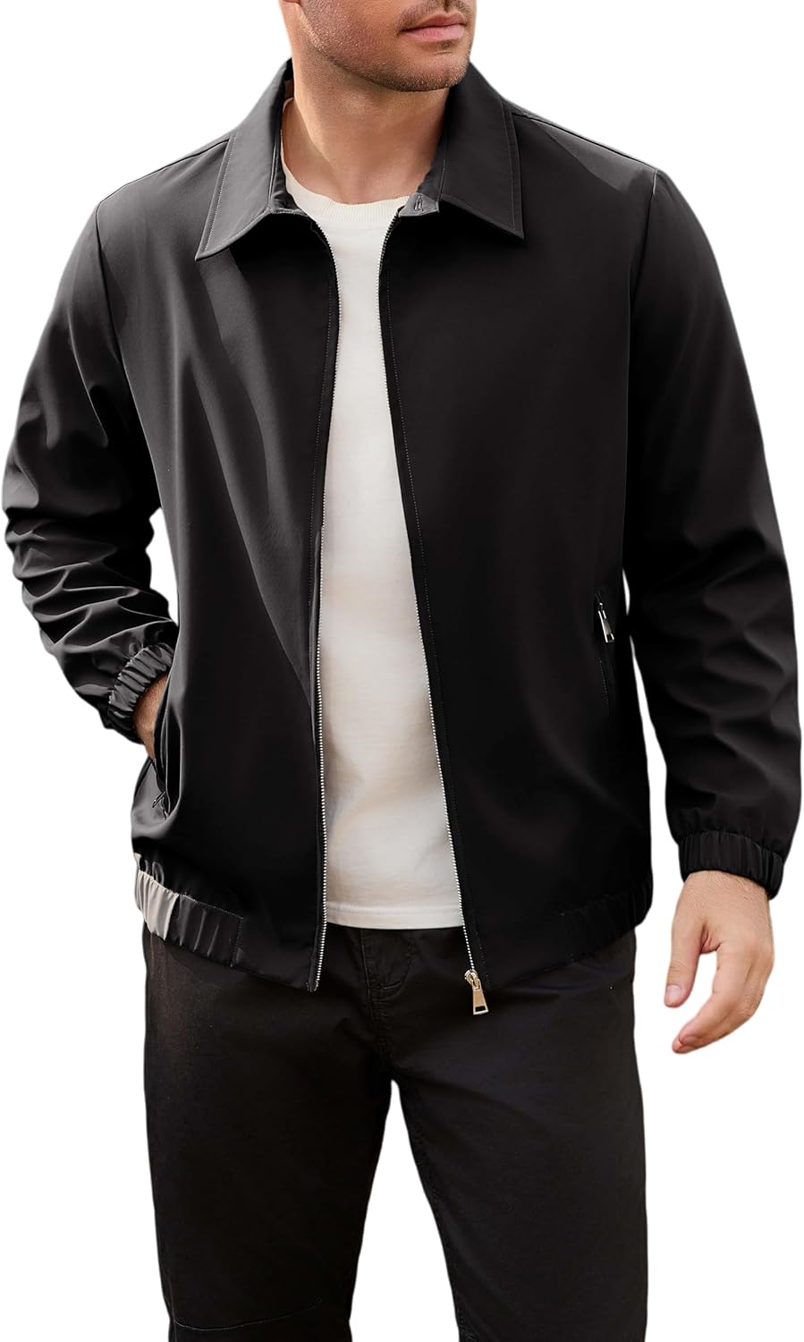 QTE Lightweight Jackets for Men Casual Windbreaker Stylish Light Fall ...