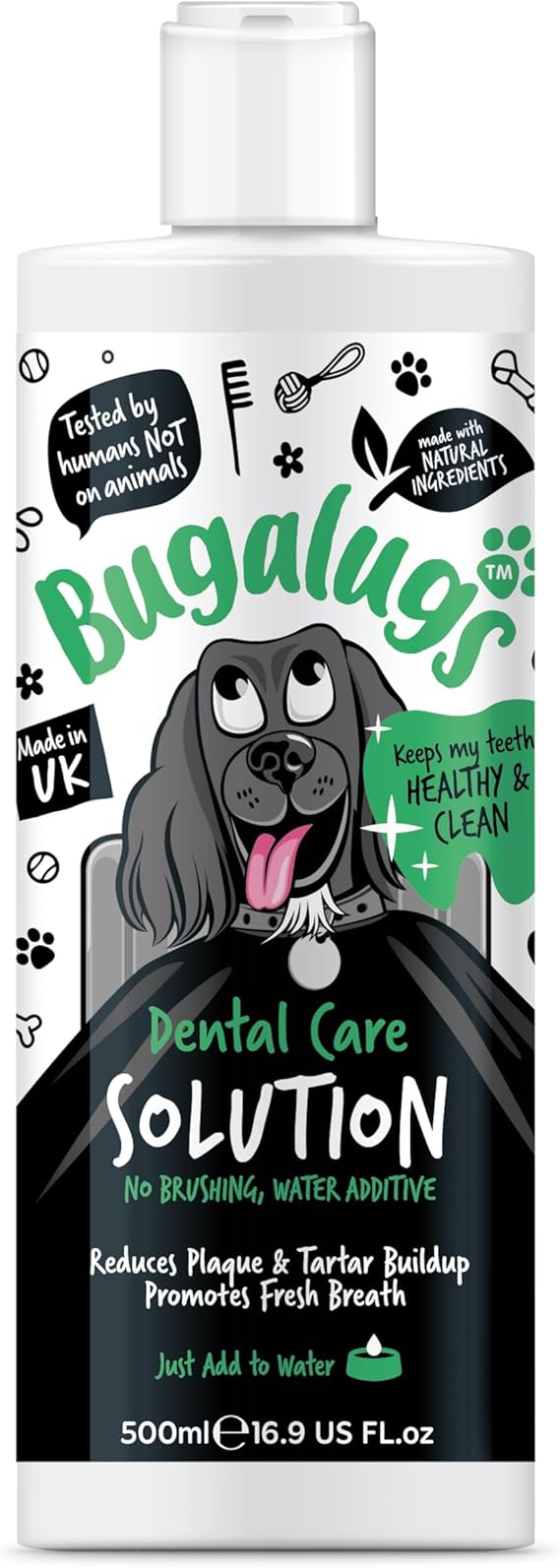 BUGALUGS Dog Breath Freshener Dental Care Water Additive. Clean Teeth ...