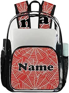 Amazon.com | Herdesigns Halloween Personalized Clear Backpack Custom ...