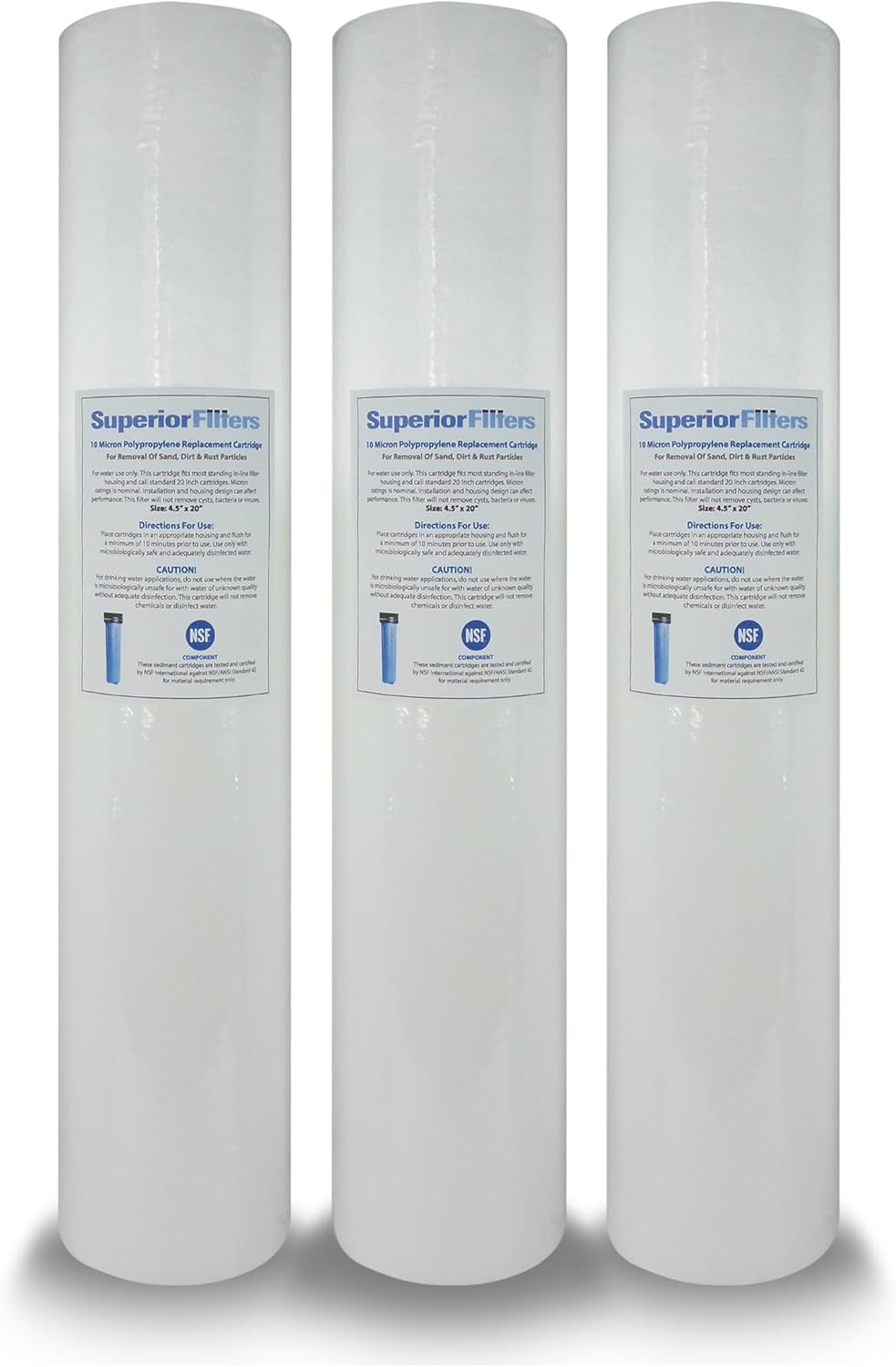 Amazon.com: SUPERIOR 5 Micron Sediment Filter - 20"H x 4.5"W Whole ...