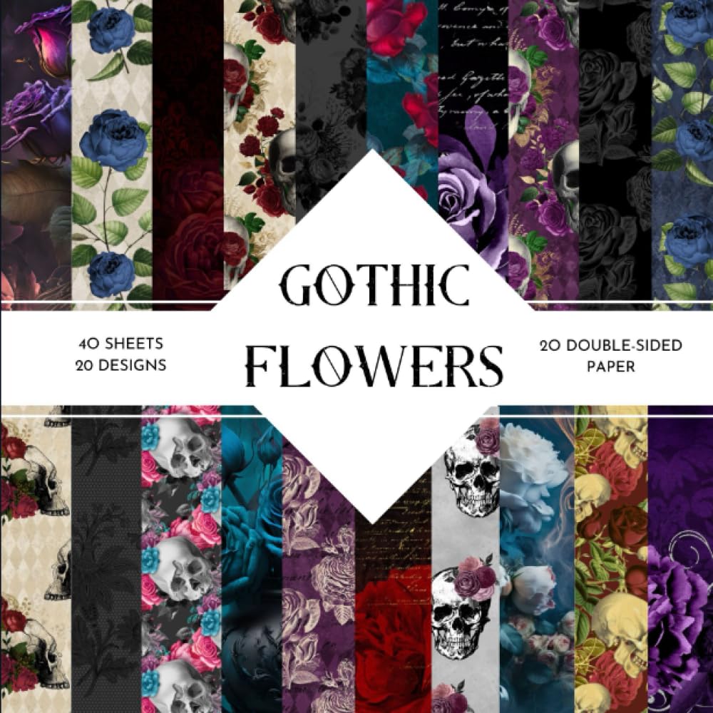 Amazon.com: Gothic Flowers Scrapbook Paper: | Gothic Flowers Decorative ...