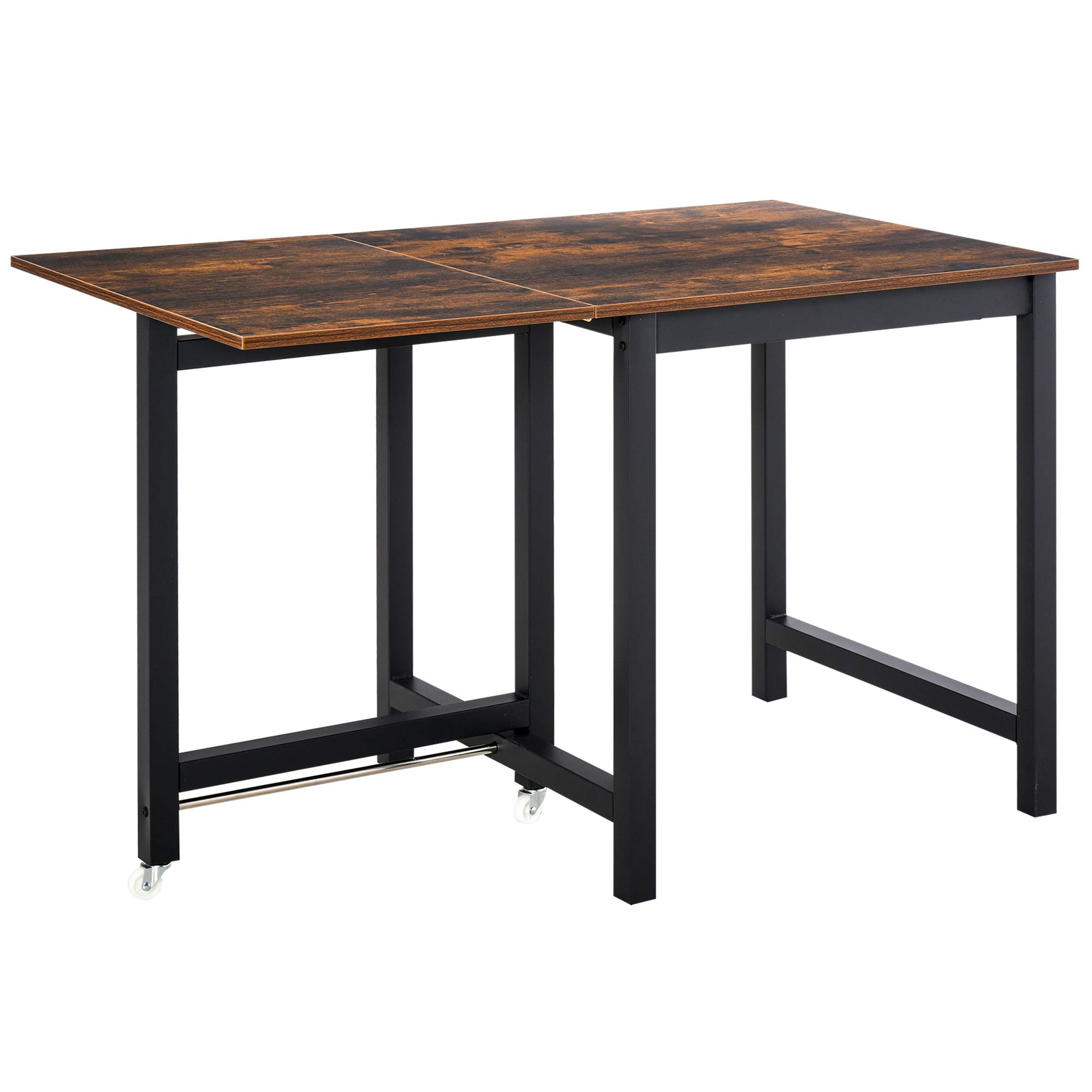 HOMCOM Foldable Dining Table Drop Leaf Folding Side Console Writing ...