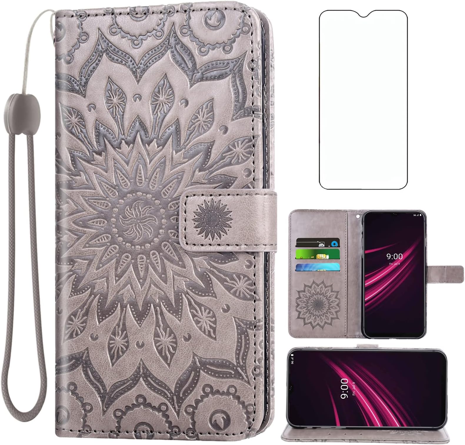 Amazon.com: Phone Case for T-Mobile Revvl 6 Pro 5G 2022 Wallet with ...